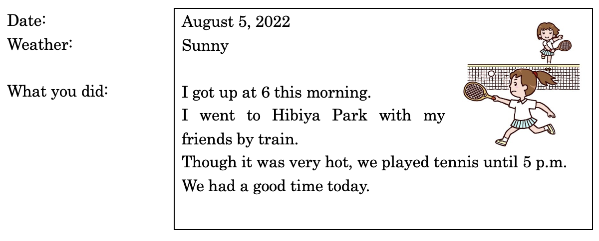 How to keep a diary in English. - 幼児英会話もNESイングリッシュスクール